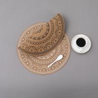 China Round Textilene PVC Coated Dining Table Placemats 38 cm Easy Clean Fireproof Anti UV for sale