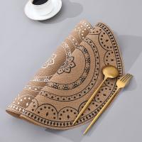 China Round Textilene PVC Coated Dining Table Placemats 38 cm Easy Clean Fireproof Anti UV for sale