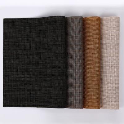 China Woven Textilene Placemats 30x45cm Fireproof Anti-UV PVC Coated Dining Table Mats for sale