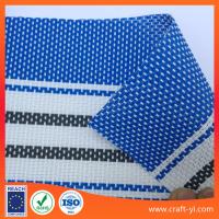 China Blue White Stripe 2x1 Textilene Mesh Fabric 680gsm Outdoor Chair Sunscreen for sale