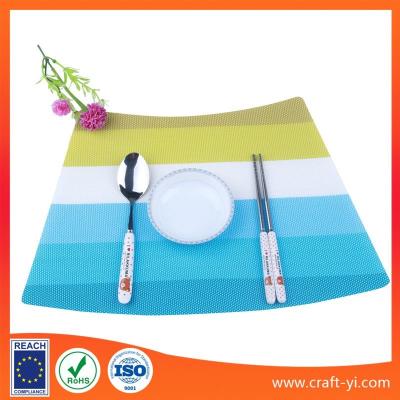 China sector shape Textilene table mat PVC placemats dining table bright spot for sale