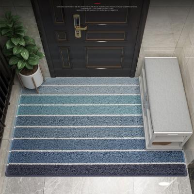 China Indoor Outdoor Dirt Scraping Mud Waterproof Mat Chenille Silk Non-Slip Door Mat 40x60cm 50x70cm for sale