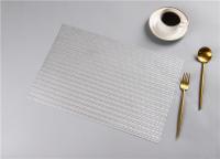 China PVC Coated Textilene Placemats 30x45cm Thermal Insulation Oilproof Kitchen Table Mats for sale