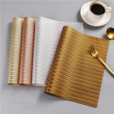 China PVC Coated Textilene Placemats 30x45cm Thermal Insulation Oilproof Kitchen Table Mats for sale