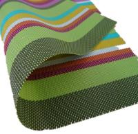 China Blue White Stripe 2x1 Textilene Mesh Fabric 530gsm Outdoor Chair Sunscreen for sale