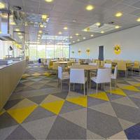 China Customized Wearproof Office Rug Carpet 40x60cm Easy Clean PVC Coated Textilene for sale