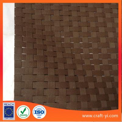 China Brown 8x8 Textilene Mesh Fabric 720gsm PVC Coated Polyester Weave for Outdoor Furniture for sale