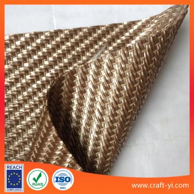 China Light Brown PP Woven Fabric Textilene PVC Coated Mesh Fabric 2m Width for Matting for sale