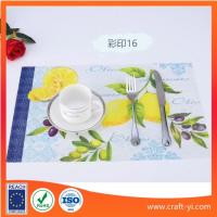 China Restaurant Placemats 45x30cm Textilene Fabric Printing Eco-Friendly PVC Coated Mesh for sale
