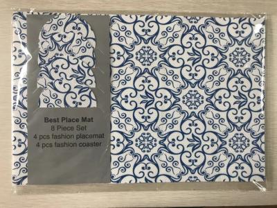 China Placemat Set 8 Pcs 33x46 cm 4 Round 4 Square Non-Slip Table Mats for sale