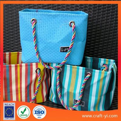 China Textilene Mesh Fabric Reusable Shopping Bag Easy Clean Eco Friendly Tote for sale