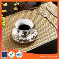 China Golden Color 4x4 Weave Textilene Mesh Fabric 750gsm High Tensile Strength for sale