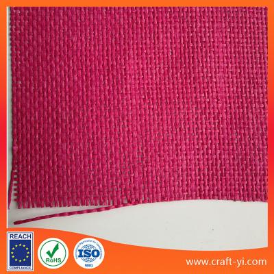China Natural Straw Fabric Textile for Paper Wire Weave Cloth Pink 50m Roll for sale
