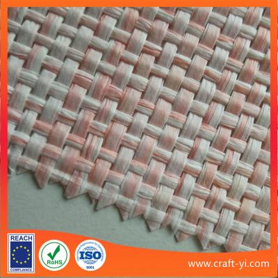 China Polypropylene Natural Raffia woven fabrics paper weaving raffia cloth for sale