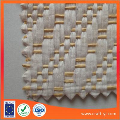 China Eco Friendly Natural Raffia Fabric Plain Braided Woven Cloth 50cm Width for sale