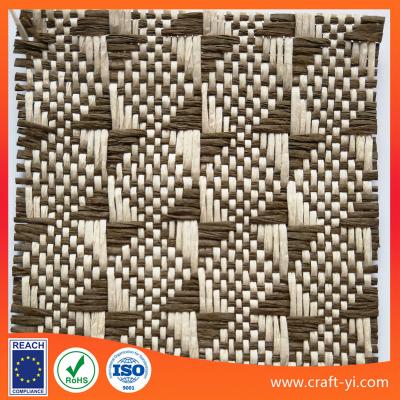China Natural Raffia Upholstery Fabric Gray Color Outdoor Woven Textile 140cm Width for sale