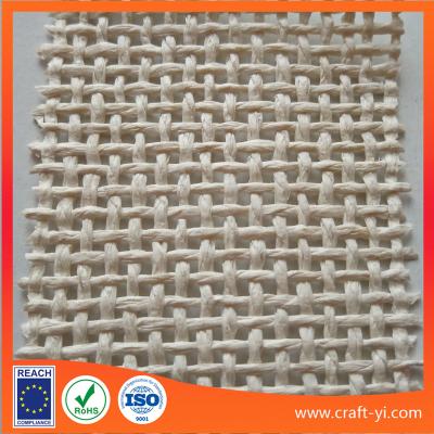 China Eco Friendly Natural Straw Fabric Textile Woven from Paper Wire White 150cm Width for sale