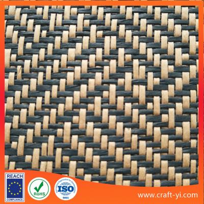 China Eco Friendly Natural Paper Woven Straw Wreath with Fabric Squares 60cm for sale