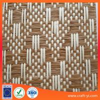 China Light Brown Natural Straw Paper Woven Fabric 1.5m Width 220gsm for Hat Bag Furniture for sale