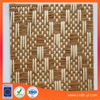 China Light Brown Natural Straw Paper Woven Fabric 1.5m Width 220gsm for Hat Bag Furniture for sale
