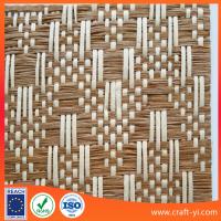 China Light Brown Natural Straw Paper Woven Fabric 1.5m Width 220gsm for Hat Bag Furniture for sale
