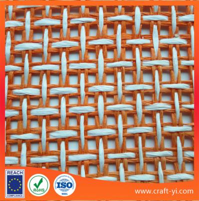 China Orange White Woven Mesh Fabric 100% Paper Textile 1.5m Width 220gsm for Hat Bag Furniture for sale