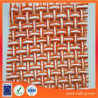 China Orange White Woven Mesh Fabric 100% Paper Textile 1.5m Width 220gsm for Hat Bag Furniture for sale