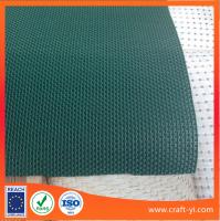 China Dark Green PVC Coated Textilene Mesh Fabric 2x1 Woven 650gsm Easy Clean Breathable for sale
