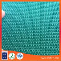 China Dark Green PVC Coated Textilene Mesh Fabric 2x1 Woven 650gsm Easy Clean Breathable for sale