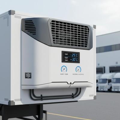 China Transport Refrigeration Unit with Temperature Range -25°C to +30°C Low Noise Below 65 DB and Dual Voltage DC 12V/24V for sale