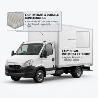 China Pallet-Friendly Interior FRP Panel Dry Freight Truck Box with Steel Floor Construction for sale
