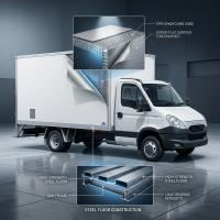 China Custom Graphics Ready FRP Panel Dry Freight Truck Box with Steel Floor Construction for sale