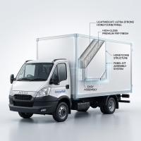 China Premium Finish White FRP Honeycomb Dry Cargo Box with Panel Kit Assembly System for sale
