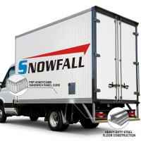 China Pallet-Friendly Interior FRP Panel Dry Freight Truck Box with Steel Floor Construction for sale