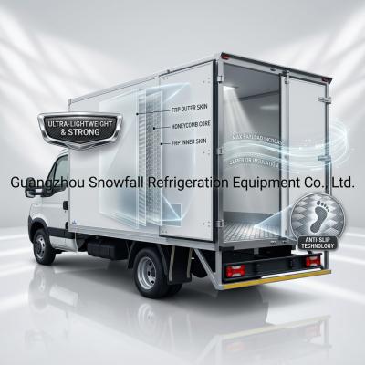 China Anti-Slip Checkered Floor FRP Panel Dry Freight Truck Box with Steel Floor Construction for sale