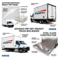 China Custom Graphics Ready FRP Panel Dry Freight Truck Box with Steel Floor Construction for sale