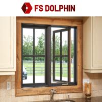 China Double Glazed Aluminum Casement Window Hurricane Proof Impact Powder Coated for sale