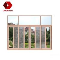 China Modern 3 Rails Aluminium Frame Sliding Window Sound Proof Tempered Glass Window for sale