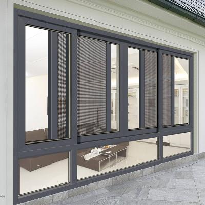 China Architectural Residential Aluminium Sliding Windows Powder Coating Coffee Brown for sale
