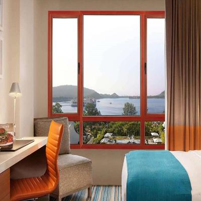 China Double Tempered Glass Aluminum Casement Window Powder Coated Aluminum Windows And Doors for sale