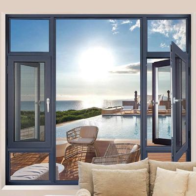 China Swing Opening Out Aluminum Casement Window Hurricane Impact Double Glass for sale