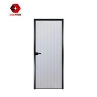 China Narrow Border Aluminium Casement Door Double Frosted Glass Flush Casement Doors for sale