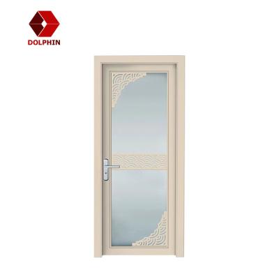 China Glass Aluminium Casement Door Sound Insulation Waterproof Interior For Toilet for sale