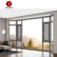 China Wood Grain Aluminum Storm Windows Two Track Aluminium Frame Glass Window for sale