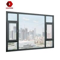 China Wood Grain Aluminum Storm Windows Two Track Aluminium Frame Glass Window for sale