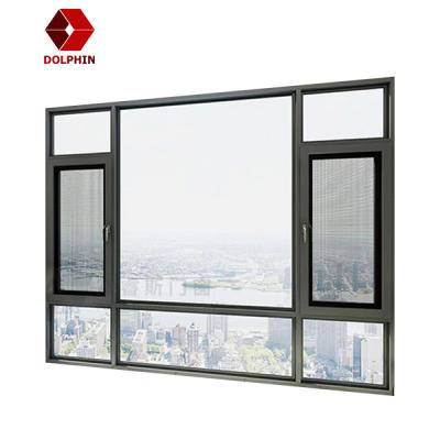 China European Style Tilt Turn Aluminium Windows Anti Theft Waterproof For Bedroom for sale