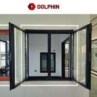 China White Aluminum Frame Casement Windows Tempered Glass Swing Open Style for sale