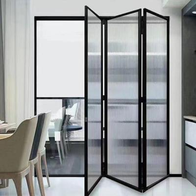 China Frameless Aluminium Folding Door Double Glazed Aluminium Bifold Doors For Villa Hotel Cottage for sale