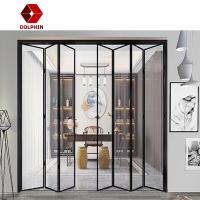 China Frameless Aluminium Folding Door Double Glazed Aluminium Bifold Doors For Villa Hotel Cottage for sale