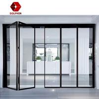 China Accordion Double Glazed Aluminium Glass Folding Doors Thermal Insulation Customized for sale